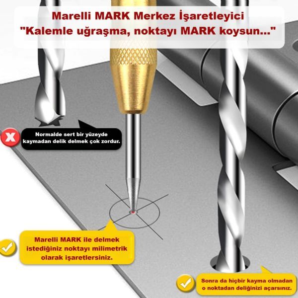Marelli MARK merkez (delik delme, vidalama yeri) iÅ aretleyici ...